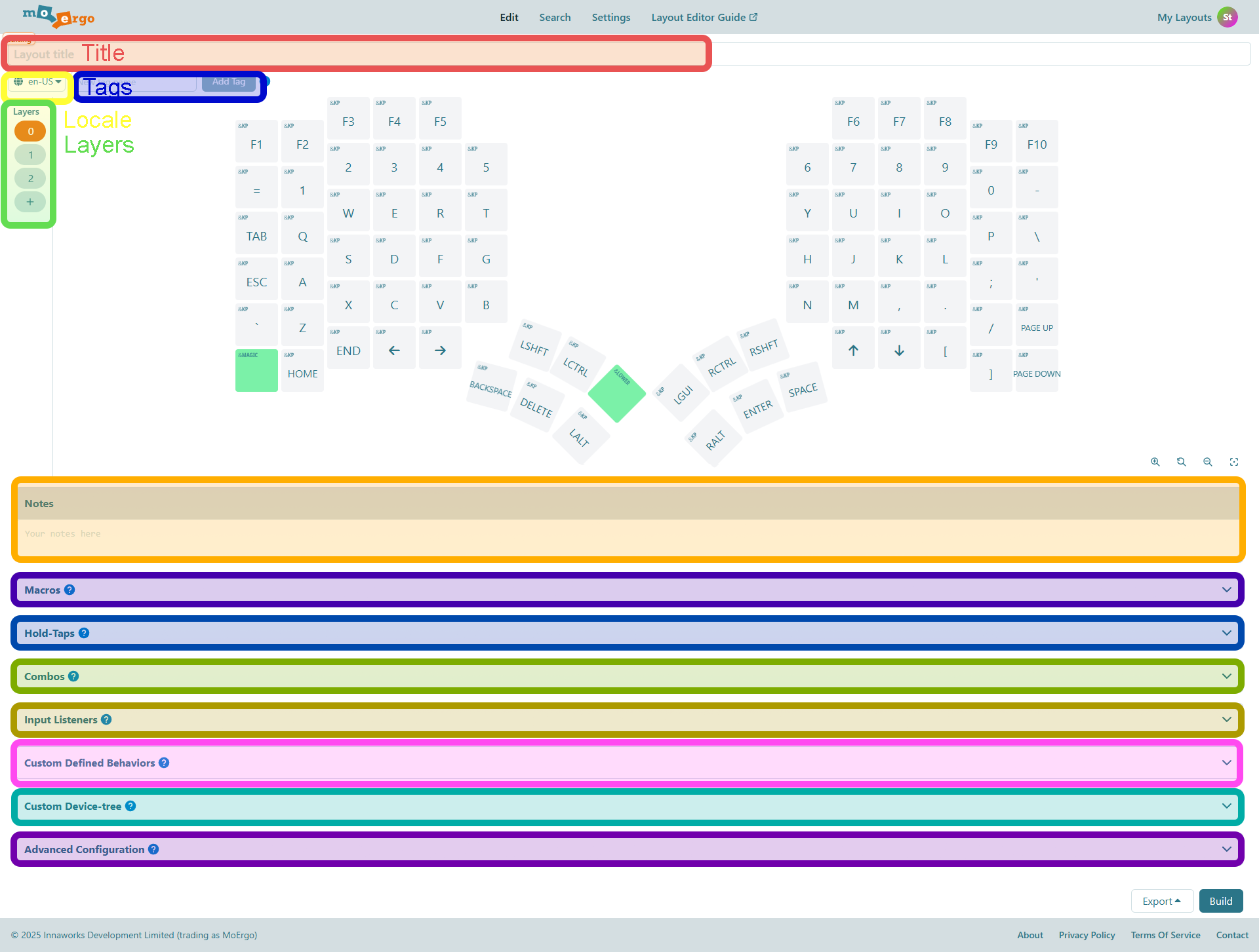 Editing Layout - MoErgo Documentation